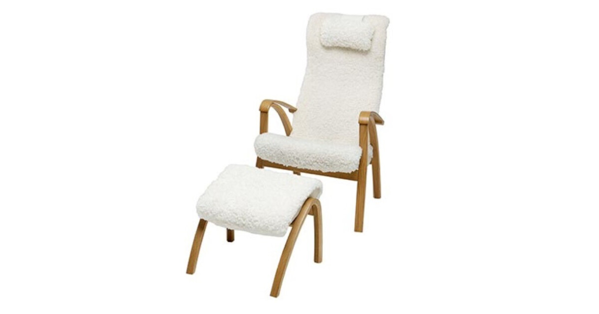 Humphrey nojatuoli rahilla valkoinen lampaankarva » Wilma Interiör