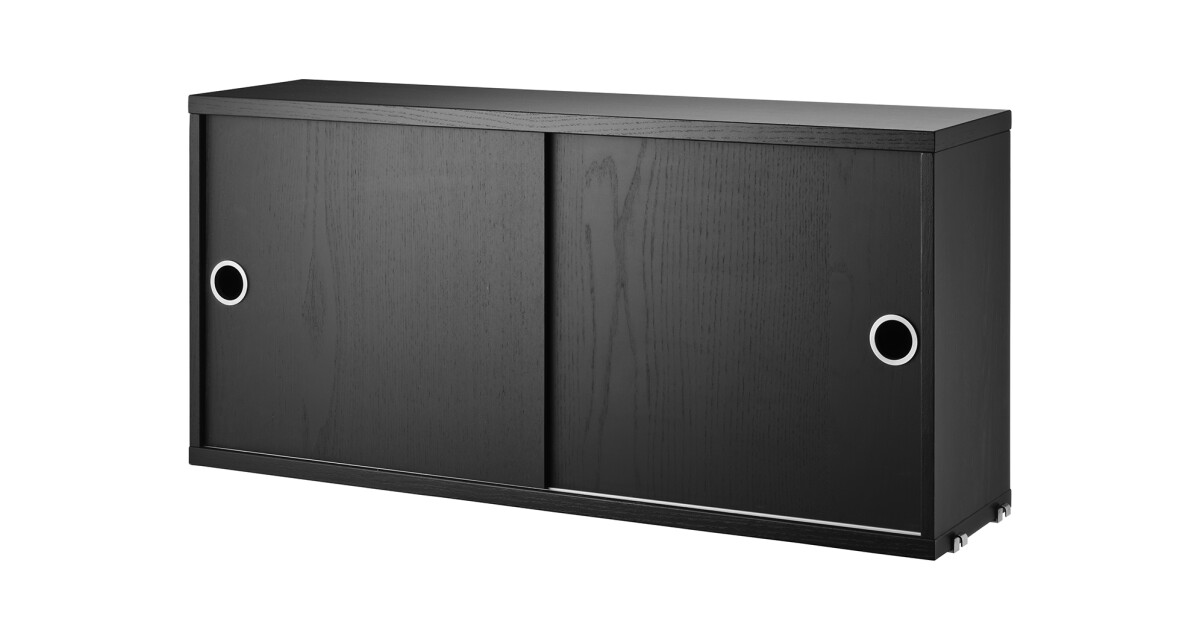 String SYSTEM kaappi 78x20 mustaksi petsattu saarni » Wilma Interiör